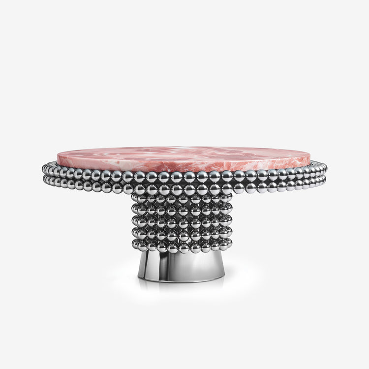 LUSTRA DINING TABLE PINK ONYX CHROME